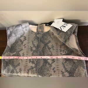 Zara | Tops | Zara Nwt Sleeveless Faux Snakeskin Top Xs | Poshmark
